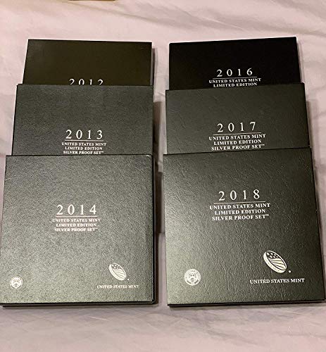 2012 S -2013-2014-2016-2017-2018 Limited Editions 8-Piece Silver Proof Sets including Proof Silver Eagles $1 US Mint Choice DCAM with Original Packaging, Sleeve and COA - Total of 6 Sets