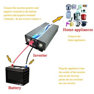 KRXNY 2500W Off Grid Pure Sine Wave Solar Power Inverter 48V DC to 110V 120V AC Converter 60HZ with LCD Display