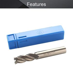 Utoolmart 3/8" Cutting HSSAL Spiral Drill Bit Straight End Mill Cutter 4 Flute with 3/8" Shank 2pcs