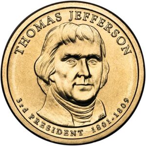 2007 d position b satin finish thomas jefferson presidential dollar choice uncirculated us mint