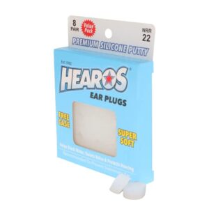 hearos 5068 moldable silicone waterproof swimming earplug, nrr 22, pairs, pack of 8