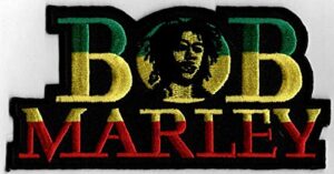 bob marley rasta face in bob embroidered sew or iron-on patches 4.25"x2.25"