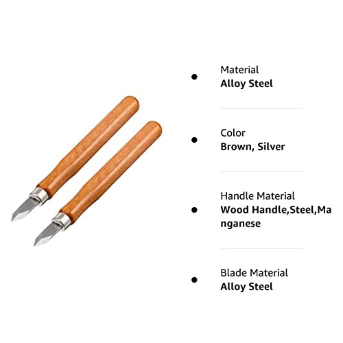 Marking Knife Woodworking Marking Knife Thin Blade Dual Double Bevel Striking Knife Hardened Mn-V Steel Heat Treated Striking Marking Knife (2 Pieces)