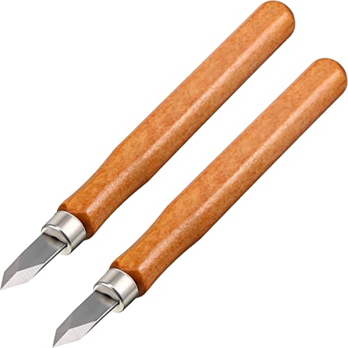 Marking Knife Woodworking Marking Knife Thin Blade Dual Double Bevel Striking Knife Hardened Mn-V Steel Heat Treated Striking Marking Knife (2 Pieces)