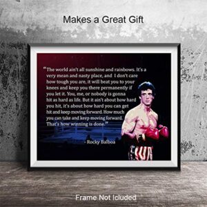 Rocky Balboa Quote – 8x10 Inspirational Motivational Wall Art Poster for Home, Apartment, Gym, Studio or Office Decor - Inspiring Room Decorations or Gift for Entrepreneurs, Trainers – Unframed Print