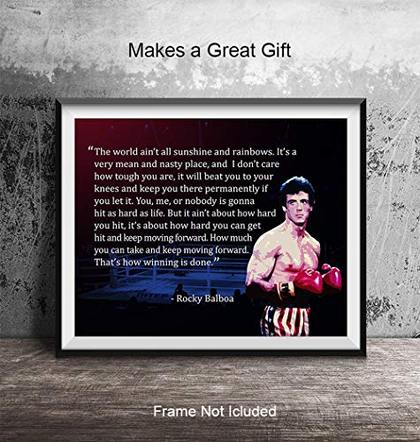 Rocky Balboa Quote – 8x10 Inspirational Motivational Wall Art Poster for Home, Apartment, Gym, Studio or Office Decor - Inspiring Room Decorations or Gift for Entrepreneurs, Trainers – Unframed Print