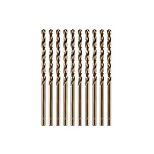 amoolo 1/8" inch cobalt drill bits(10pcs), m35 hss metal jobber length twist drill bit set for hard metal, stainless steel