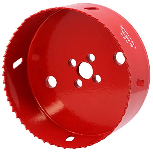 Koopi 4.5" Hole Saw with Heavy Duty Arbor, 38mm Depth Bi-Metal 4 1/2 inch Hole Cutter for Easily Drilling Wood, Plastic, Plywood, Drywall, Thin Metal (114mm)