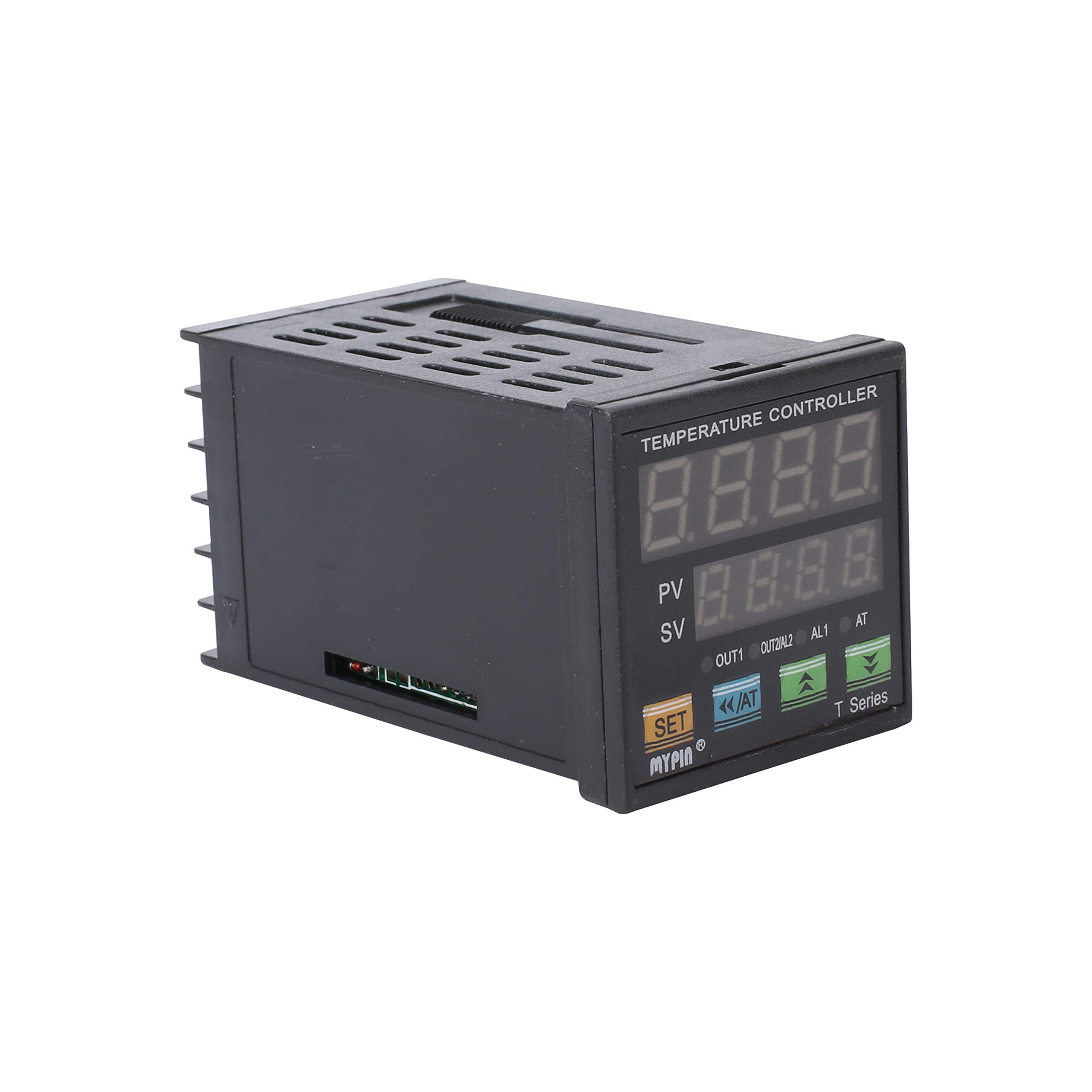 PID Temperature Controller Meter Indicator, Jaybva High Voltage 100V to 240V PID Thermostat with K Thermocouple 25A SSR Fahrenheit and C Display Alarm Output TC and RTD Input