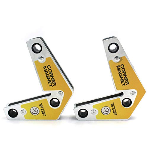 Handook Welding Magnetic Holder Corner, 2 Pack Welding Magnet, Welding Accessories and Tools, 120°, 90° & 60° Angle Setting