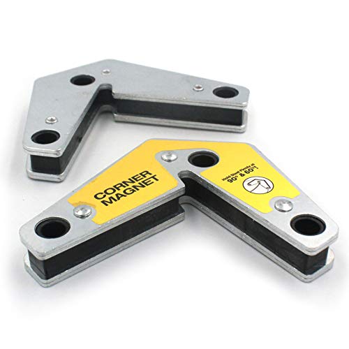 Handook Welding Magnetic Holder Corner, 2 Pack Welding Magnet, Welding Accessories and Tools, 120°, 90° & 60° Angle Setting