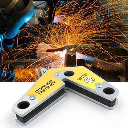 Handook Welding Magnetic Holder Corner, 2 Pack Welding Magnet, Welding Accessories and Tools, 120°, 90° & 60° Angle Setting