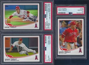 psa 10 2013 mike trout topps rookie of the year, defensive player of the year and all star gold rookie cup 3 card lot graded psa 10 gem mint angels mvp superstar player