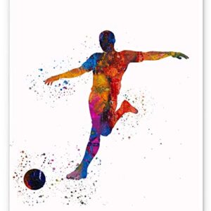 Male Soccer Player Abstract Sport Wall Art Print 11x14, Ideal for Teen Boy Bedroom Decor, Club Locker Rooms, Coaches and Fans