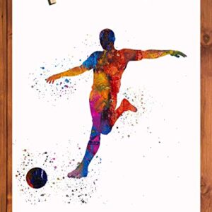 Male Soccer Player Abstract Sport Wall Art Print 11x14, Ideal for Teen Boy Bedroom Decor, Club Locker Rooms, Coaches and Fans