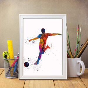 Male Soccer Player Abstract Sport Wall Art Print 11x14, Ideal for Teen Boy Bedroom Decor, Club Locker Rooms, Coaches and Fans