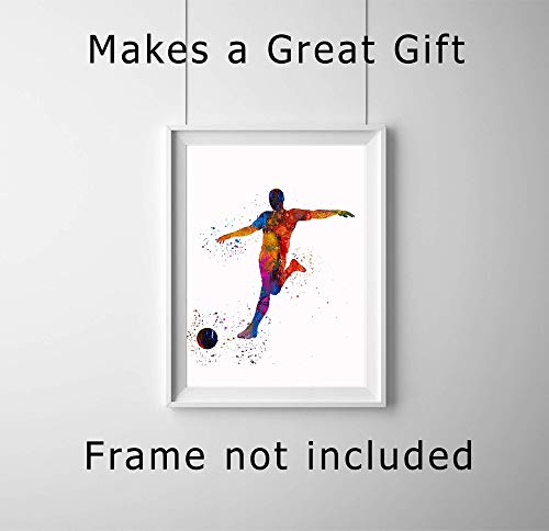 Male Soccer Player Abstract Sport Wall Art Print 11x14, Ideal for Teen Boy Bedroom Decor, Club Locker Rooms, Coaches and Fans