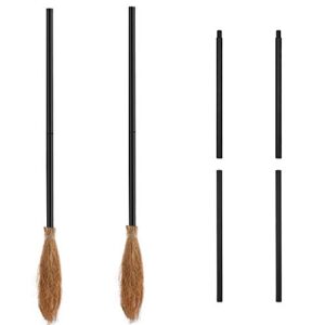 2 pieces halloween witch broom plastic witch broomstick broom props for halloween costume supplies