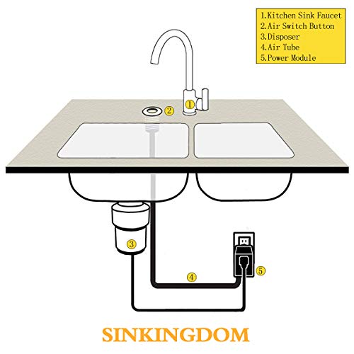 SINKINGDOM SinkTop Air Switch Kit with Champagne Bronze Long Button(Brass Cover) for Garbage Disposal