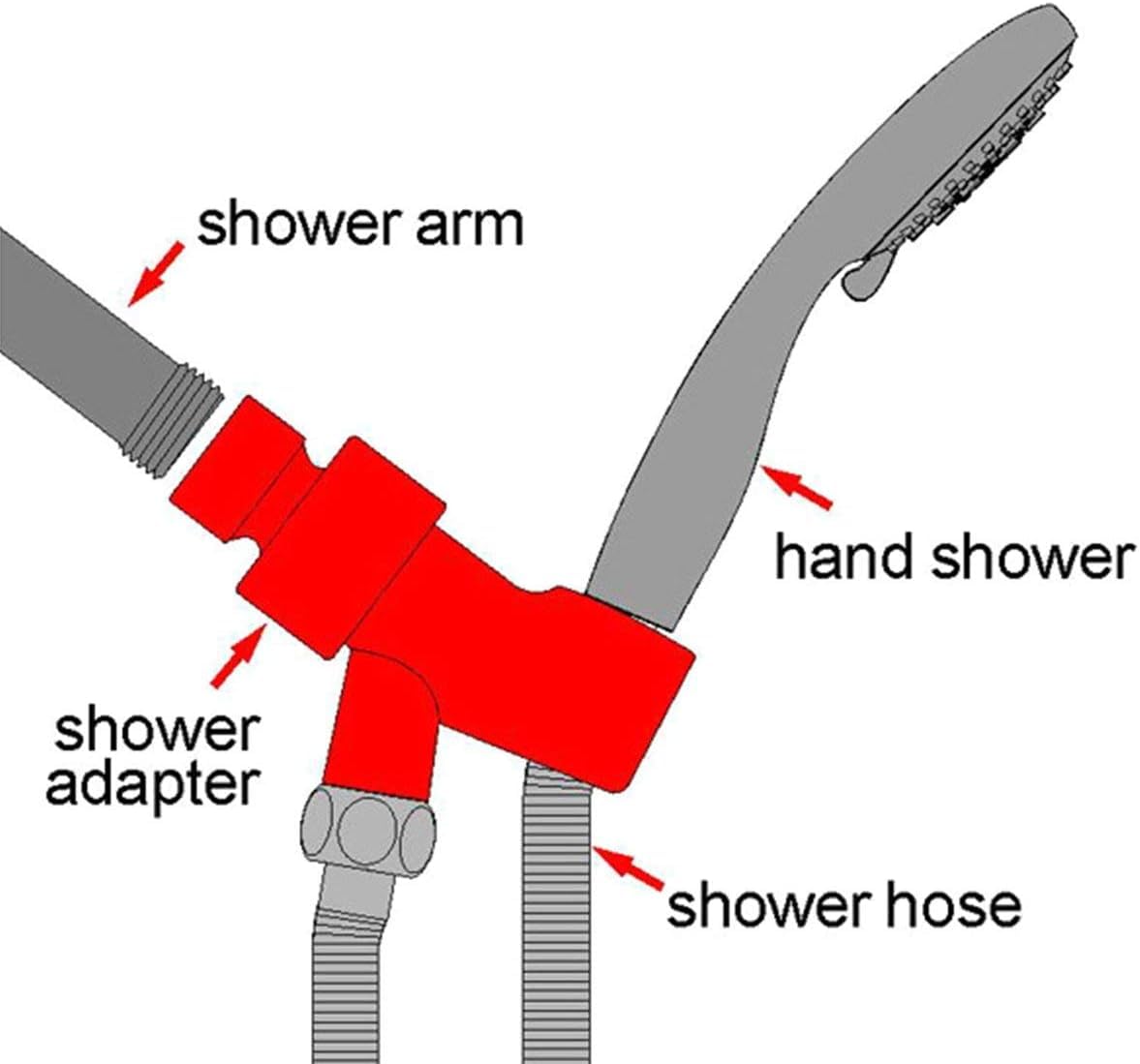 Shower Arm Holder for Handheld Shower Head, Adjustable Mount Bracket, Shower arm Adapter with Swivel Ball, 1/2-Inch, Chrome, 0.5