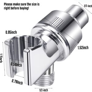 Shower Arm Holder for Handheld Shower Head, Adjustable Mount Bracket, Shower arm Adapter with Swivel Ball, 1/2-Inch, Chrome, 0.5