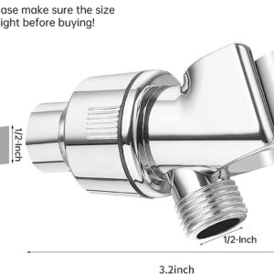 Shower Arm Holder for Handheld Shower Head, Adjustable Mount Bracket, Shower arm Adapter with Swivel Ball, 1/2-Inch, Chrome, 0.5