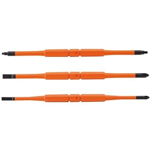 klein tools 13157 insulated screwdriver blades, interchangeable single-end replacement blades for klein insulated screwdrivers, 3-pack