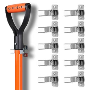 horusdy 10 pack spring grip mop and broom holder for shovel, rake, broom, mop holder, etc.