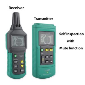 GAOTek Underground Wire Tracker Cable Metal Pipe Locator Detector Professional Tester Conducting Cables, Electrical Circuits, Pipelines, Fuses, Switches, Short Circuits Finder Through Concrete-GFL-107