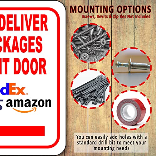 Please Deliver All Packages to Front Door Left Arrow Delivery Sign for Delivery Driver - Delivery Instructions for My Packages from Amazon, FedEx, USPS, UPS, Indoor Outdoor Signs for Home - 8.5"x10"