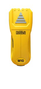 franklin sensors prosensor m10 professional stud finder with 3-sensors for the highest accuracy detects wood & metal studs with incredible speed, yellow