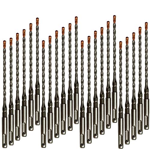 24PC, 3/16" x 7" with 1/4" SDS Plus Hex Rotary Hammer Drill Bits for Concrete Screw, Rotary Drill Bit 3/16, Sds Plus Bits (3/16 x 7,24)