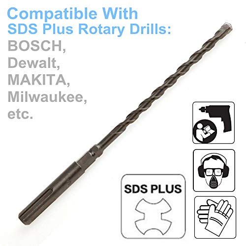 24PC, 3/16" x 7" with 1/4" SDS Plus Hex Rotary Hammer Drill Bits for Concrete Screw, Rotary Drill Bit 3/16, Sds Plus Bits (3/16 x 7,24)