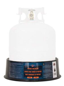 flame king ysnpbs propane cylinder base stabilizer, fits 20lb, 30lb, and 40lb tanks, black