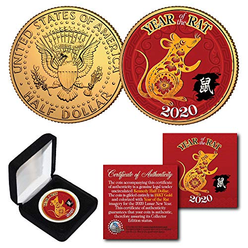 2020 Lunar Chinese New Year of The Rat Kennedy U.S. Coin with Box and Certificate