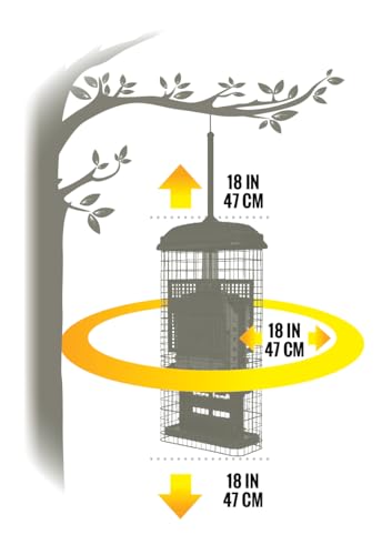 Squirrel Buster Suet Squirrel-proof Suet Bird Feeder w/2 Suet Cake Trays, 2 Crumb Ports, Mess-free Suet Loading,Green