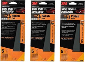 3m(tm) wetordry(tm) sandpaper, 03006, 3-2/3 in x 9 in, assorted, 3 pack