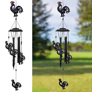 vp home 33" h rhythmic roosters chicken wind chimes for outside, unique roosters rhythmic windchimes outdoor decoration garden decor, chicken decor gift for women, mom, grandma, unisex