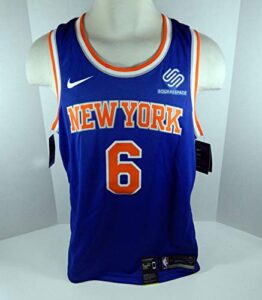 mens new york knicks kristaps porzingis #6 blue jersey swingman 2xl 56 nike