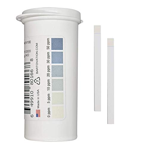 Peracetic Acid Test Strips, 0-50 ppm [Vial of 100 Strips]