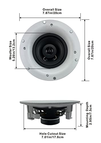 Acoustic Audio R192 Frameless in Ceiling/in Wall Speaker Pair 2 Way Home Theater Surround Speakers