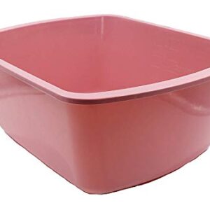 7 Quart Rectangular Plastic Wash Basin with Graduations, Rose (Pack of 6)