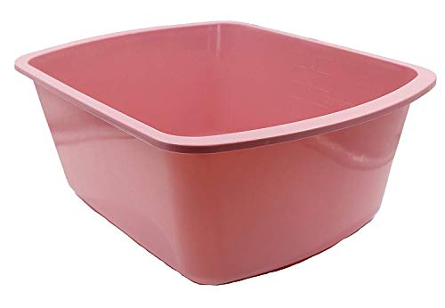 7 Quart Rectangular Plastic Wash Basin with Graduations, Rose (Pack of 6)