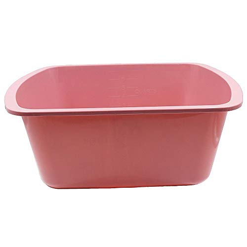 7 Quart Rectangular Plastic Wash Basin with Graduations, Rose (Pack of 6)