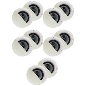 acoustic audio csic84 frameless in ceiling 8" speaker 5 pair pack 3 way home theater speakers