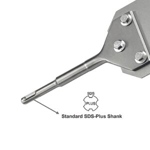 SPKLINE 4 Inch Wide SDS-Plus Floor Scraper Tile & Thinset Scaling Chisel SDS-Plus Shank 4" x 10" Thinset Scraper Adhesives Remover Wall Scraper Fits SDS-Plus Rotary Hammers and Chipping Hammer Drills