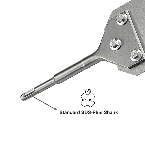 SPKLINE 4 Inch Wide SDS-Plus Floor Scraper Tile & Thinset Scaling Chisel SDS-Plus Shank 4" x 10" Thinset Scraper Adhesives Remover Wall Scraper Fits SDS-Plus Rotary Hammers and Chipping Hammer Drills