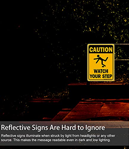 Caution Watch Your Step Sign, Safety Sign, 10 x 7 Inches rectangle.040 Rust Free Aluminum, UV Protected and Waterproof, Weather Resistant, Durable Ink, Easy to Mount