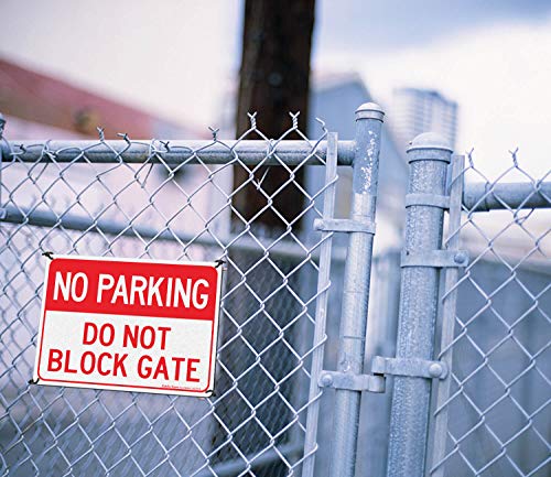 (2 pack) Faittoo No Parking Do Not Block Gate Sign, 10 x 7 Inches rectangle, .040 Rust Free Aluminum, UV Protected and Waterproof, Weather Resistant, Durable Ink, Easy to Mount