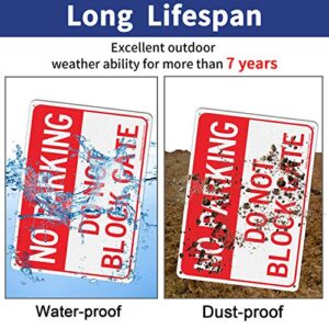 (2 pack) Faittoo No Parking Do Not Block Gate Sign, 10 x 7 Inches rectangle, .040 Rust Free Aluminum, UV Protected and Waterproof, Weather Resistant, Durable Ink, Easy to Mount